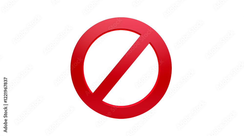 Red Circle Prohibition Symbol on a transparent background Stock ...