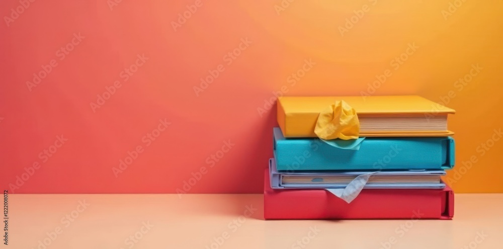 Colorful background with stacked folder icons , organization, design ...