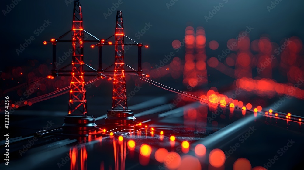 Cutting edge AI powered electricity grid management system depicted in ...