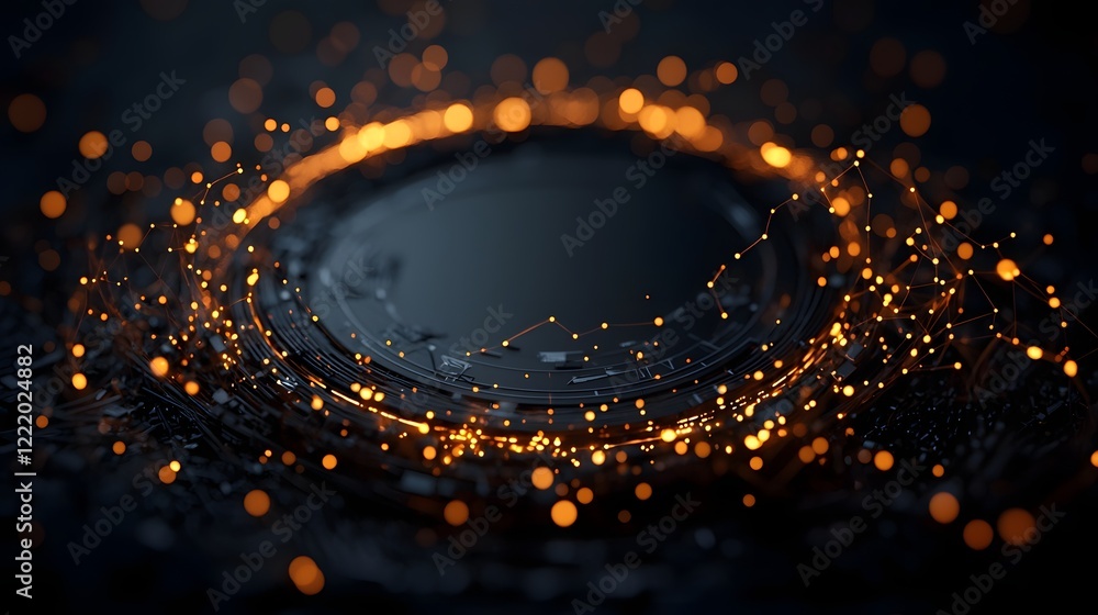 Ilustración De Stock Real Time Energy Optimization Glowing Ai Enhanced 3d Grid Depicting A