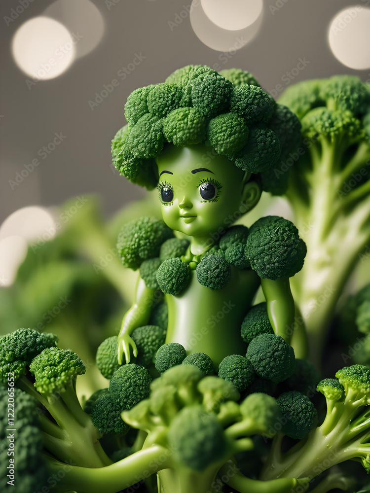 This ultra-detailed composition brings to life a broccoli-inspired ...