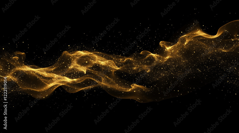 Cloud of yellow smoke on black background. Vector realistic ...