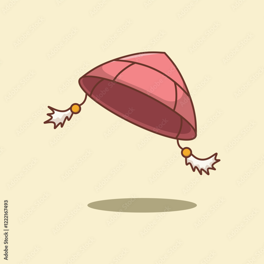 Cartoon illustration of a traditional Chinese conical hat. Stock Vector ...