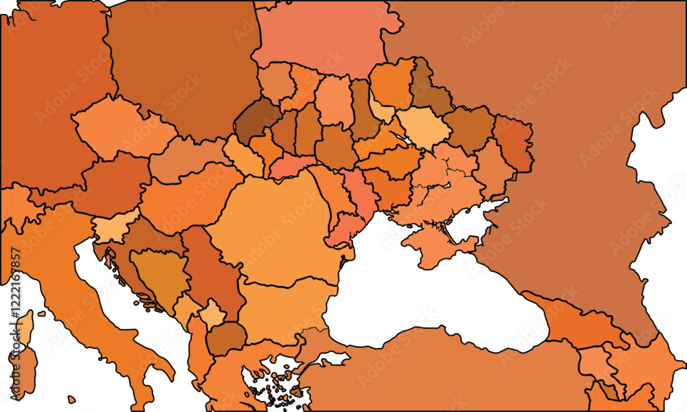 Image vectorielle Stock Ukraine map with regions vector illustration ...