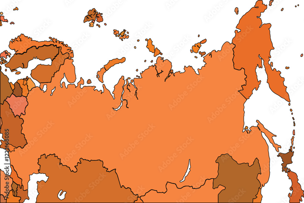 Image vectorielle Stock Russia map with regions vector illustration ...
