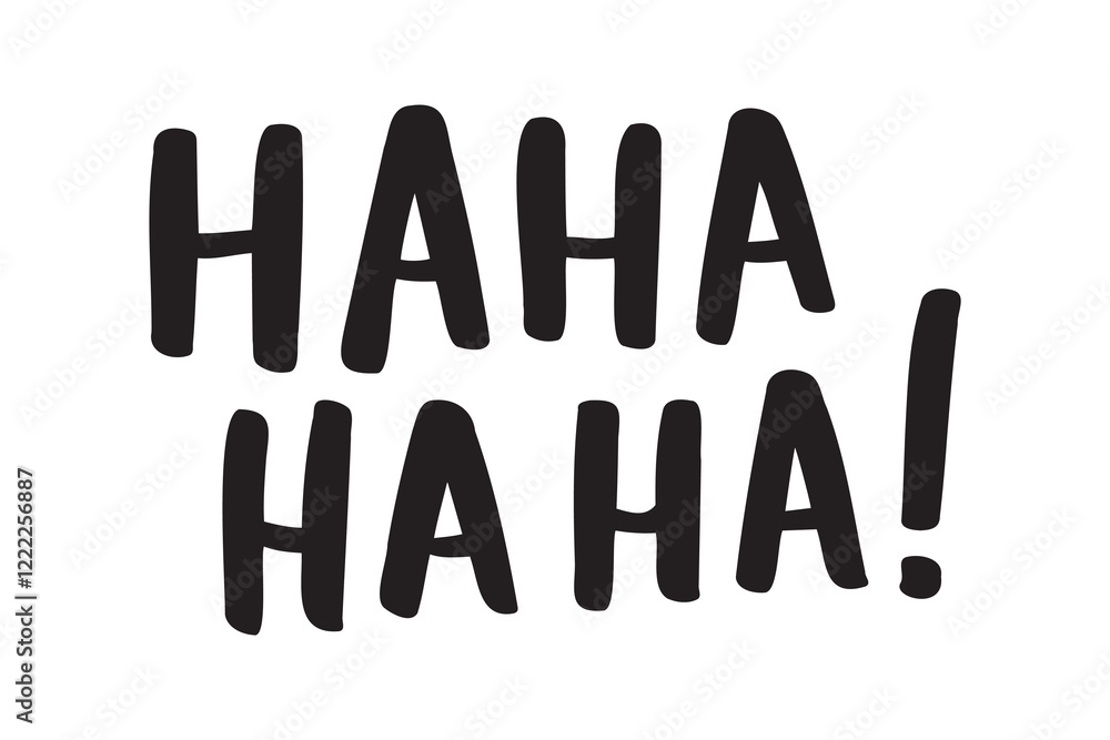 Ha ha ha ha doodle hand drawn text. Sticker for social media content ...