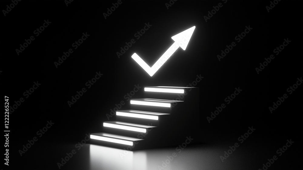 3d icon of stairs with a check mark at the top. virtual stairs steps ...