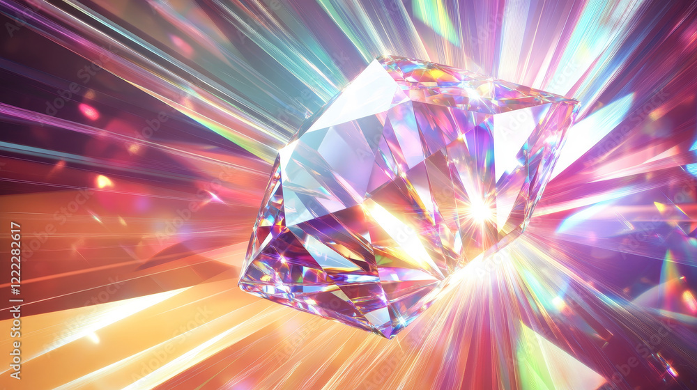 Diamond flare overlay effect on dark transparent background. Realistic ...