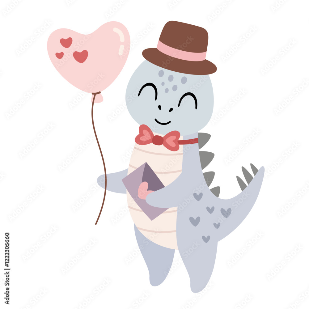 Cute Valentine dinosaur clipart. Valentines day clipart. Valentine dino ...