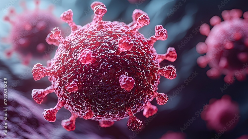Detailed representation of a coronavirus particle showcasing its ...