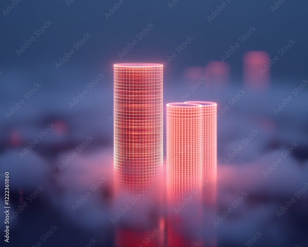 Neon Futurism in Urban Design Smart City Skyline with Geometric Light ...
