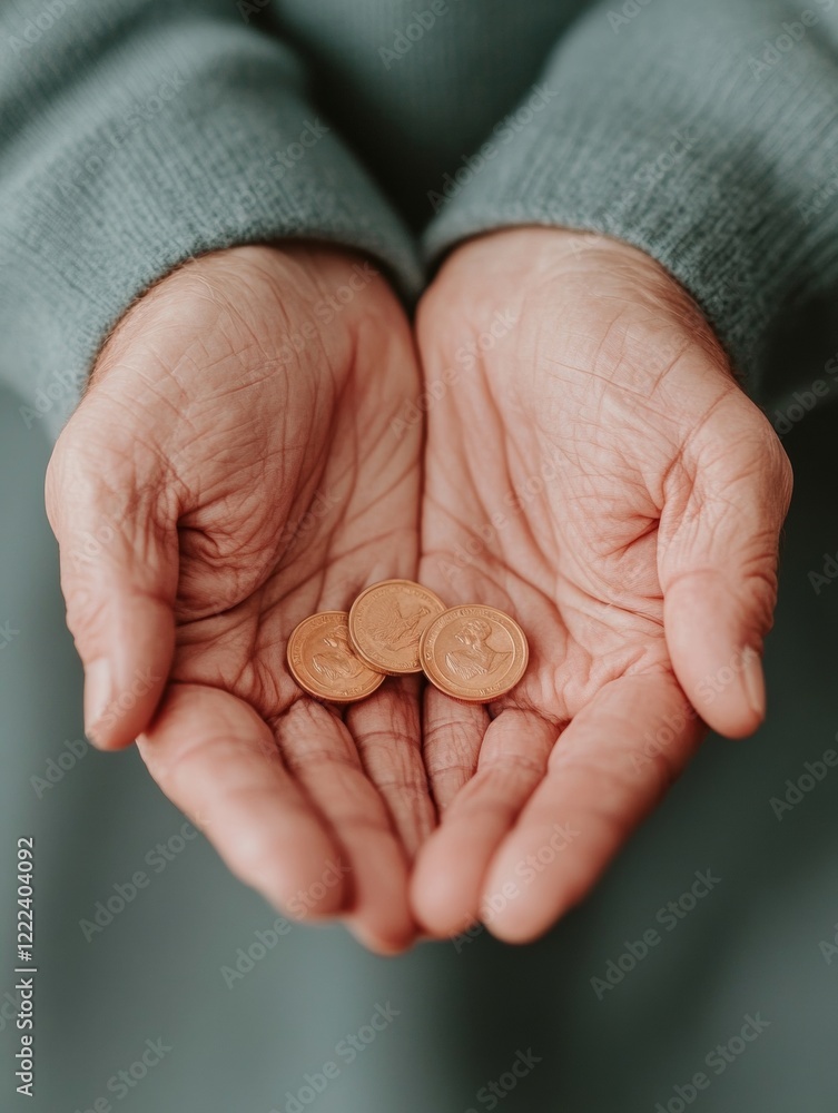 Vintage Medal Ceremony Close-Up on Veterans Aged Hands Holding Bronze ...