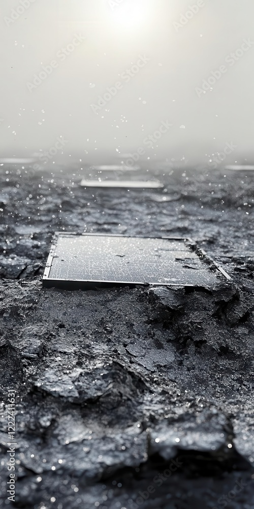 Rooftop solar panels covered in a layer of dust, inefficiency caused by ...