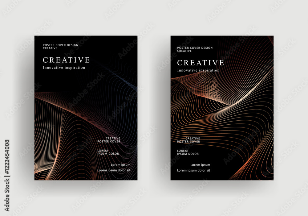 line pattern poster template. Modern Covers banner Design. gradient background design. Trendy ...