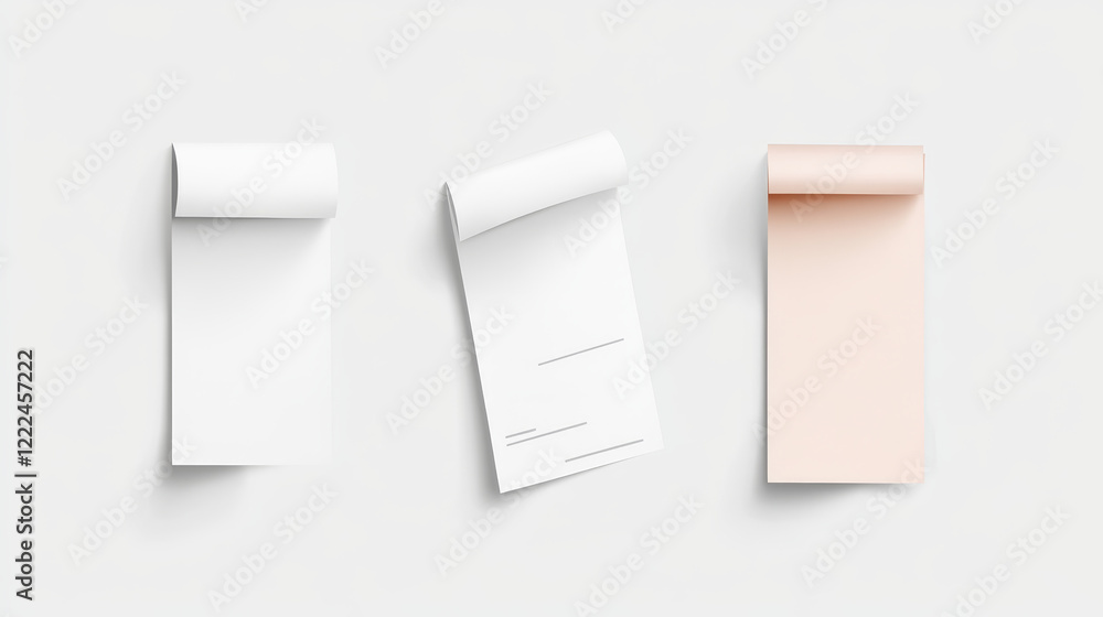 Paper bill mockups set isolated on transparent background. Vector ...