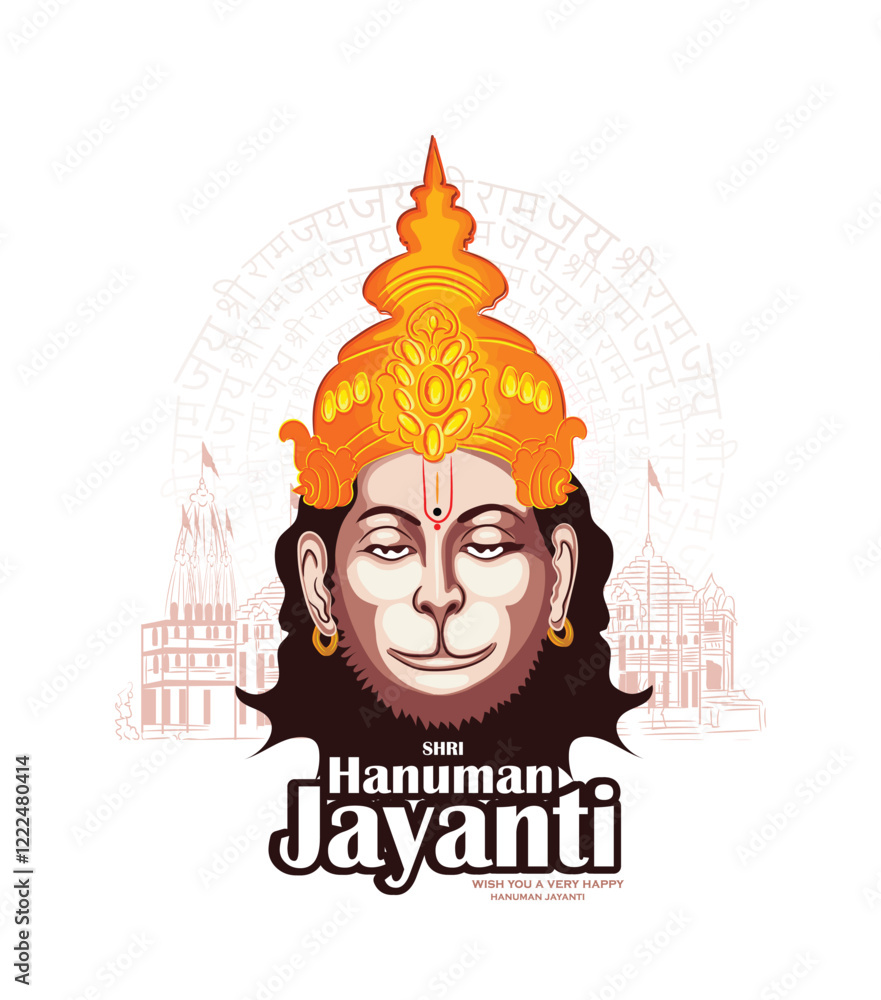 Vector de Stock Jay Shri Ram Happy Hanuman Jayanti celebrates the birth ...