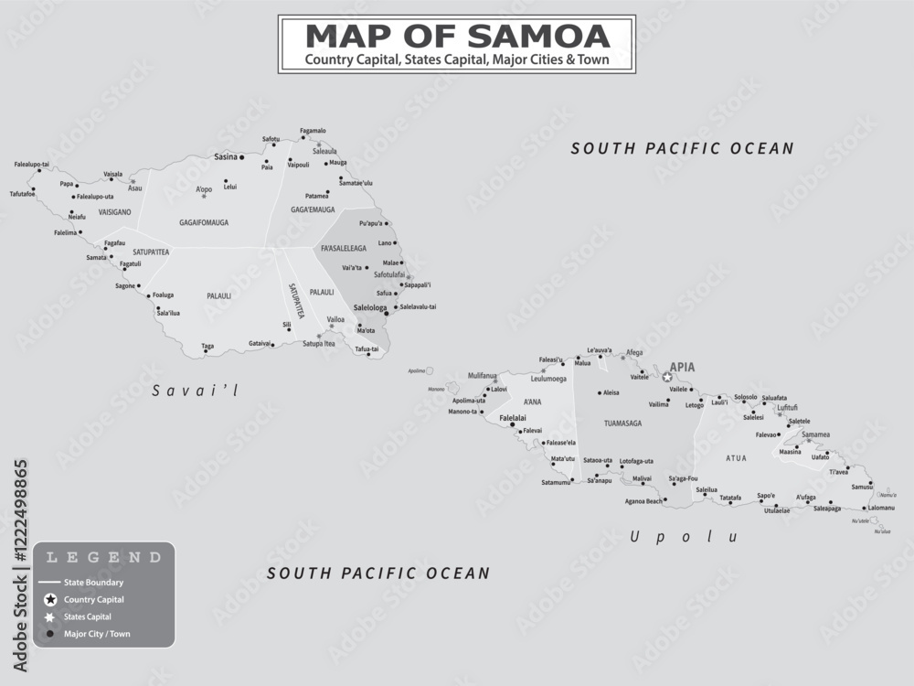 Australian Countries Geography Political map. Political map of country ...