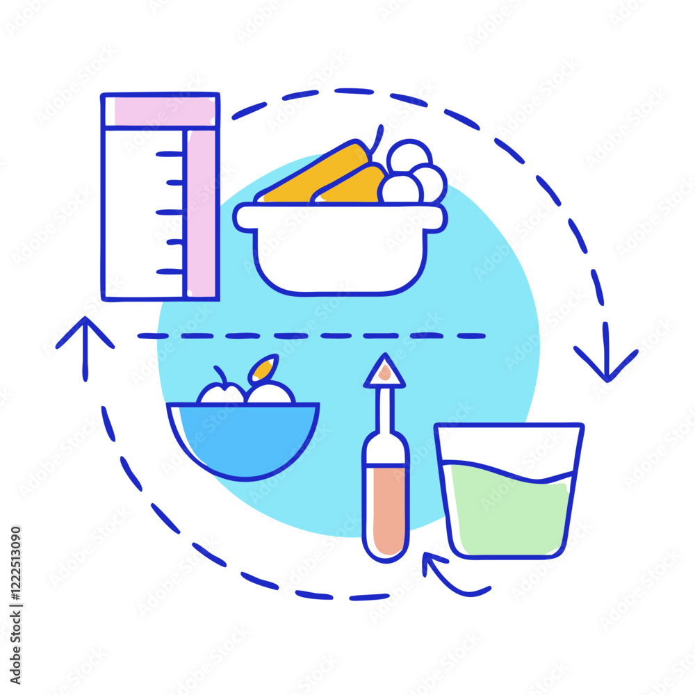 portion size guide icon, portion size guide vector illustration-simple ...
