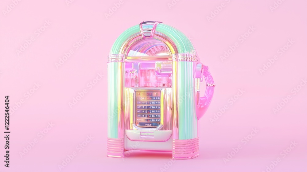 Enchanting Musical Jukebox in Pastel Glass Bubble Interior with Scanning Hand Motions for Track ...