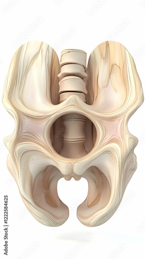 3D Pelvic Bone Model Shows Anatomy and Structure Accurately on White ...