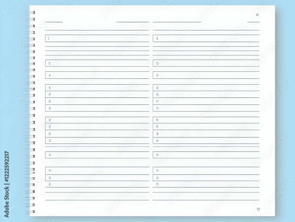 Blank Spiral Notebook Page Presents Lines and Circles Ready for Writing ...