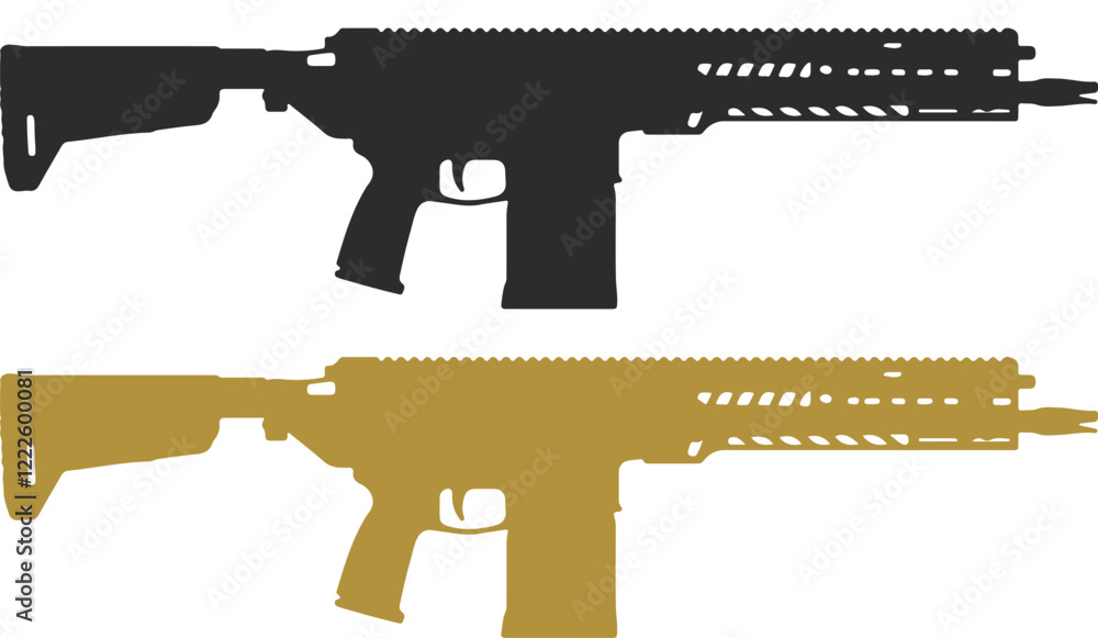 Silhouette of the XM7 assault rifle icon in the stock version with a ...