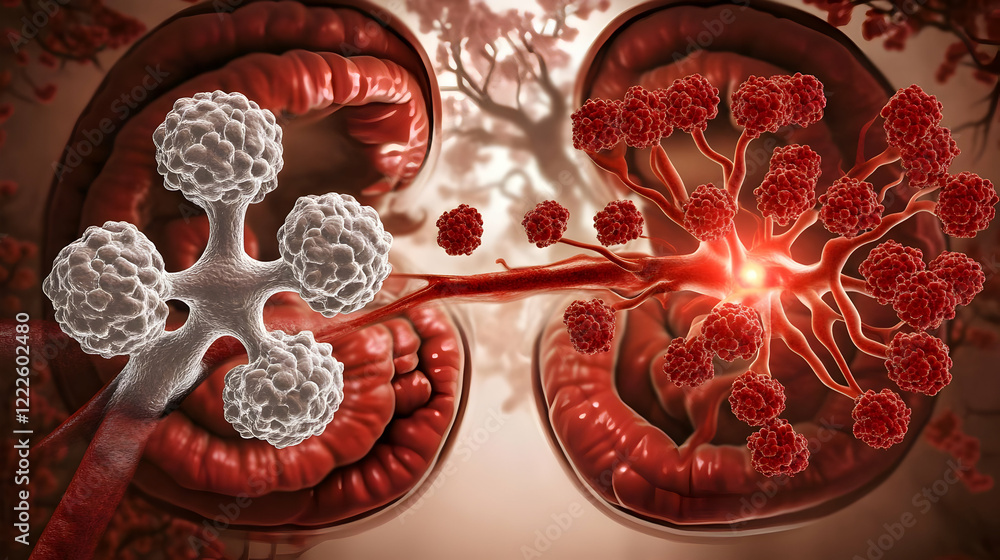 Healthy and Unhealthy Kidney Comparison Illustration Shows Glomeruli ...