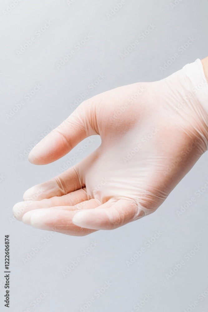Hand applying antiseptic to treat a small infected wound for effective ...