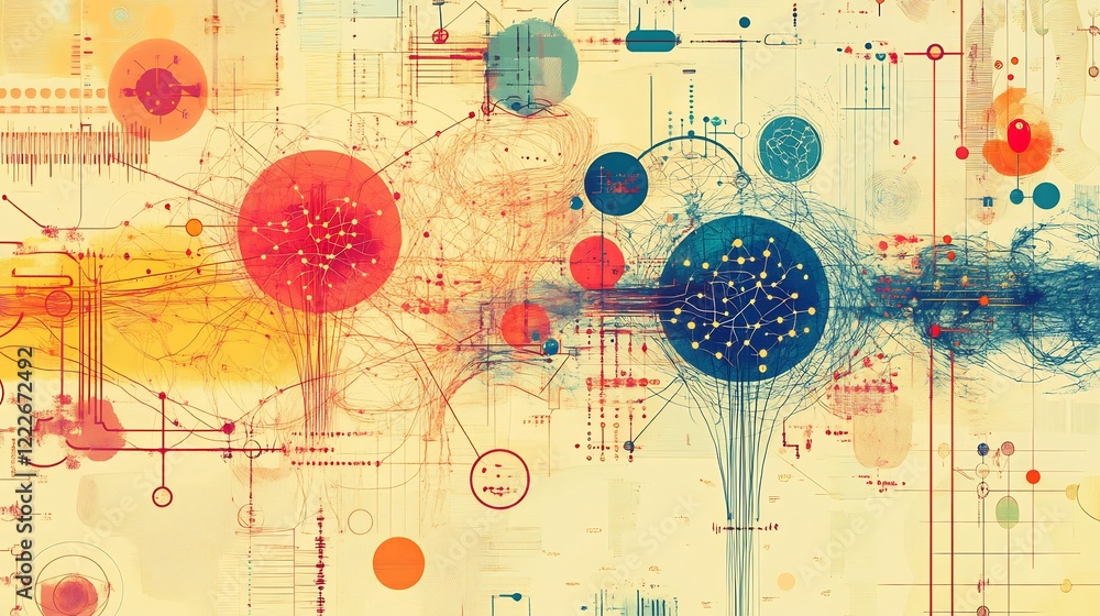 Ilustração Interconnected Minds Detailed psychological diagrams ...