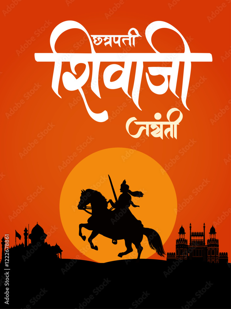 Chhatrapati Shivaji Maharaj Jayanti calligraphy in Hindi, Marathi with ...