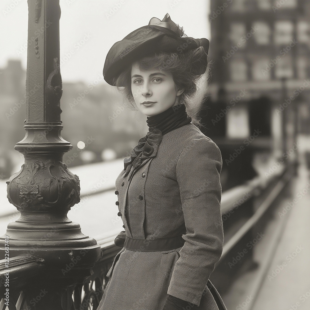 Black and White Portrait of a Female Journalist in 1890s London Stock ...