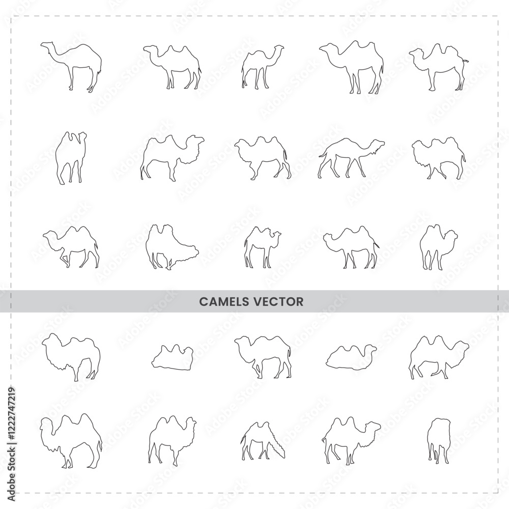 Minimalist camel illustrations, line drawings, simple animal sketches ...
