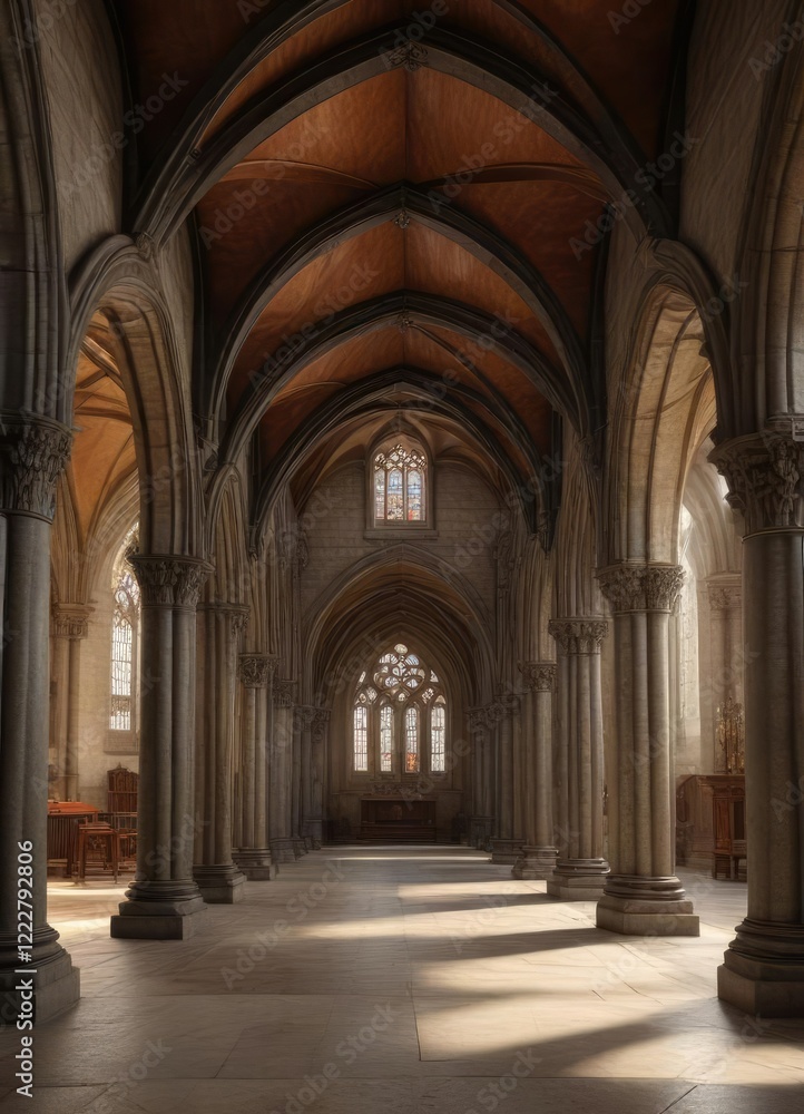 Gothic arches and ribbed vaults in a Baroque church interior , baroque ...