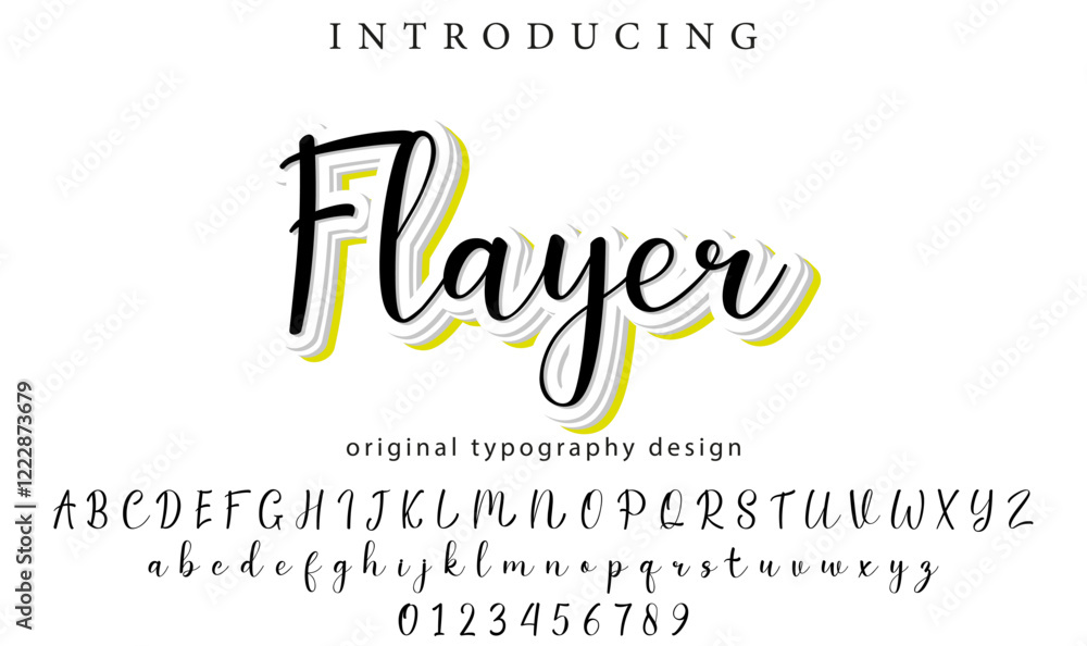 Flayer Font Stylish brush painted an uppercase vector letters, alphabet ...