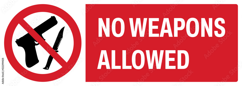 Vector de Stock ISO prohibition safety signs uppercase text_no weapons ...