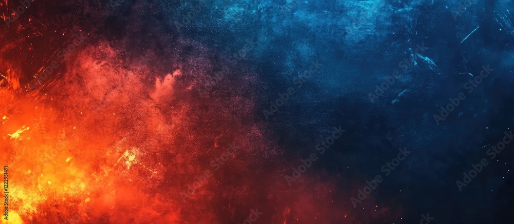 Battlefield logo on screen with vibrant blue and red smoke background ...
