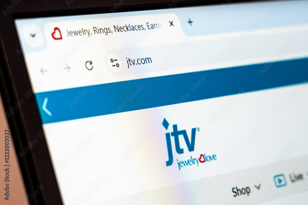 New York, USA - January 20, 2025: JTV website displayed on a screen for ...