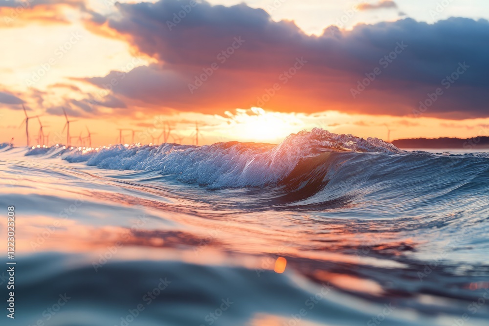 Sunset waves crashing coastal beach nature photography calm ocean eye ...
