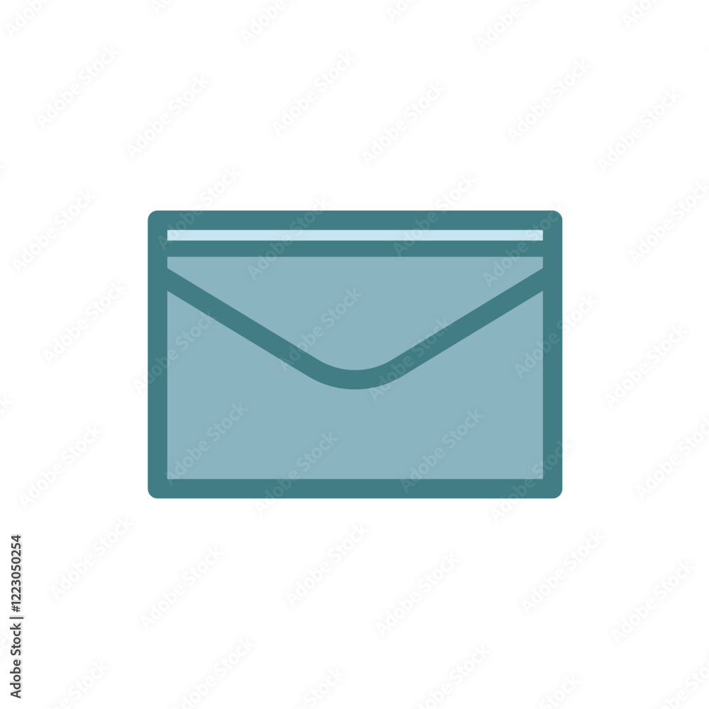high quality modern full color envelope, e mail, icon with minimalist ...