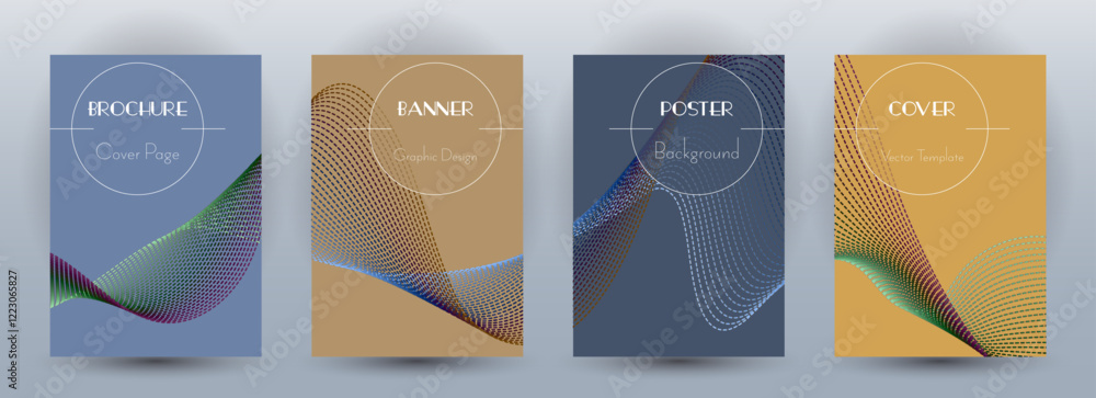 Diagonal stripes texture metallic gradient vector cover page templates ...