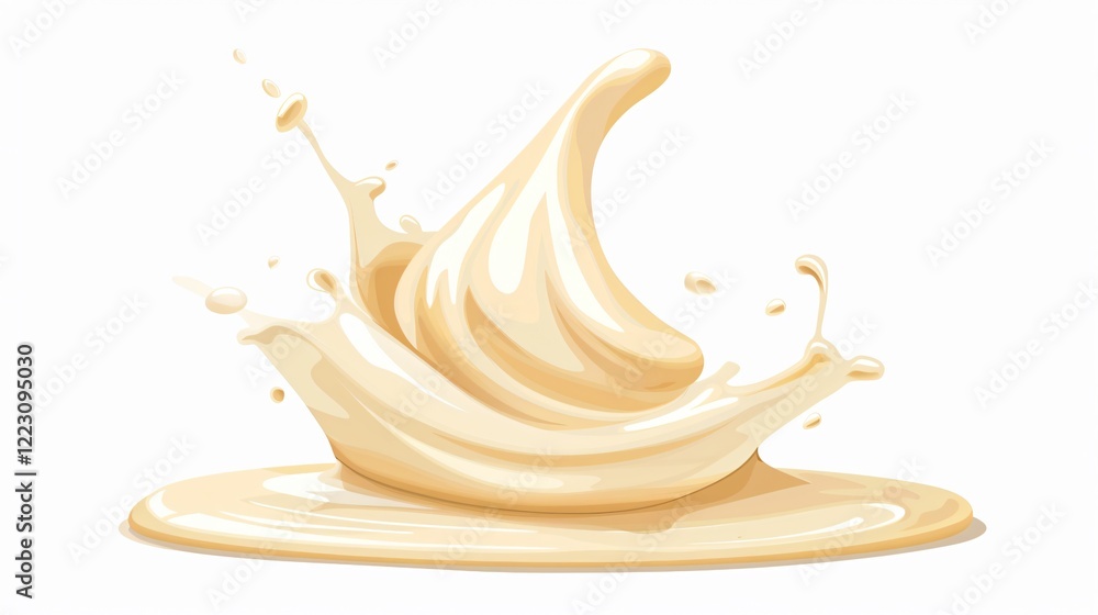 Delicious Mayo Blob Cartoon Sauce Drop Mayonnaise Splash Stock ...