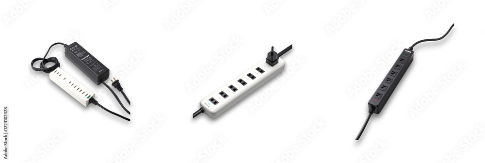Isolated power strip on transparent background, ideal for electrical ...