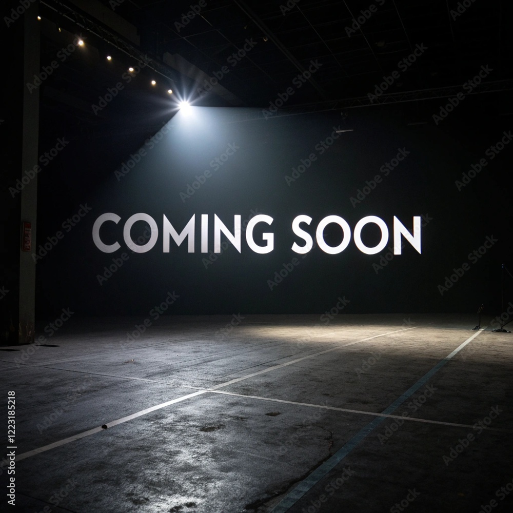 COMING SOON in bold, white letters against dark background Stock Photo ...