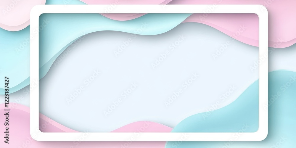 Ilustración de Stock Pastel Wave Frame: A modern and stylish ...