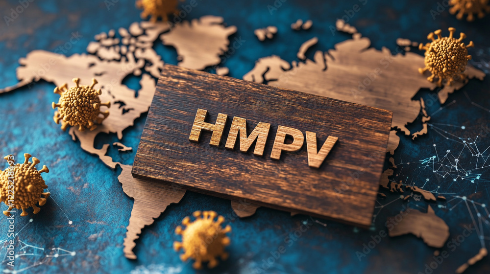 Viral outbreak of Human metapneumovirus or hmpv detailed visualization ...