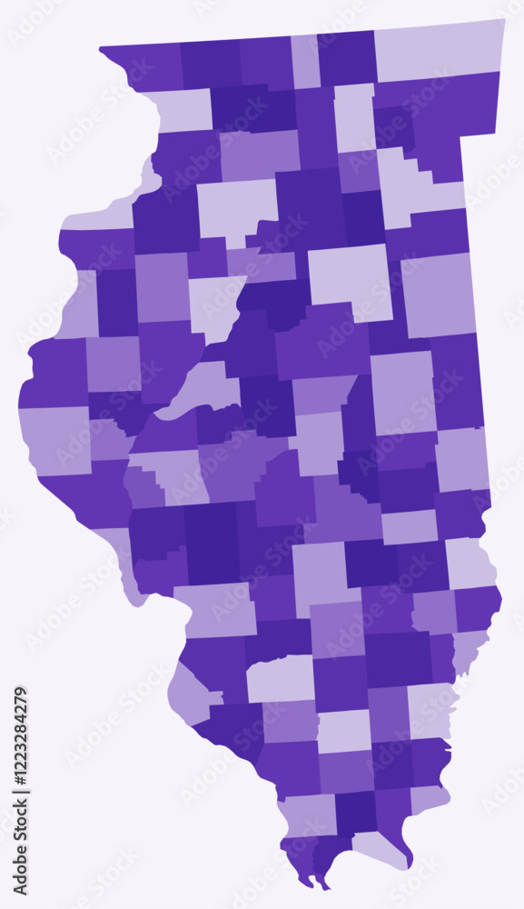 Map of Illinois with counties. Just a simple state border map with ...