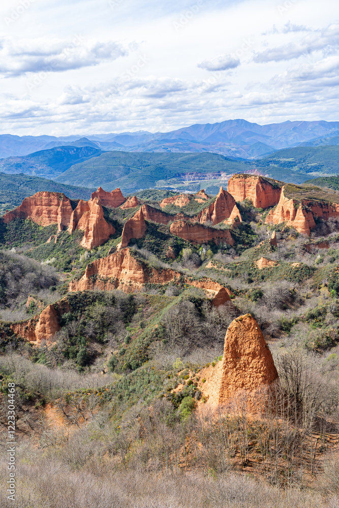 Views of the ancient Roman mines of Las Médulas in the province of León ...