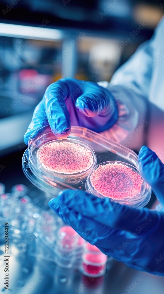 Investigating bacteria growth in petri dishes laboratory environment ...