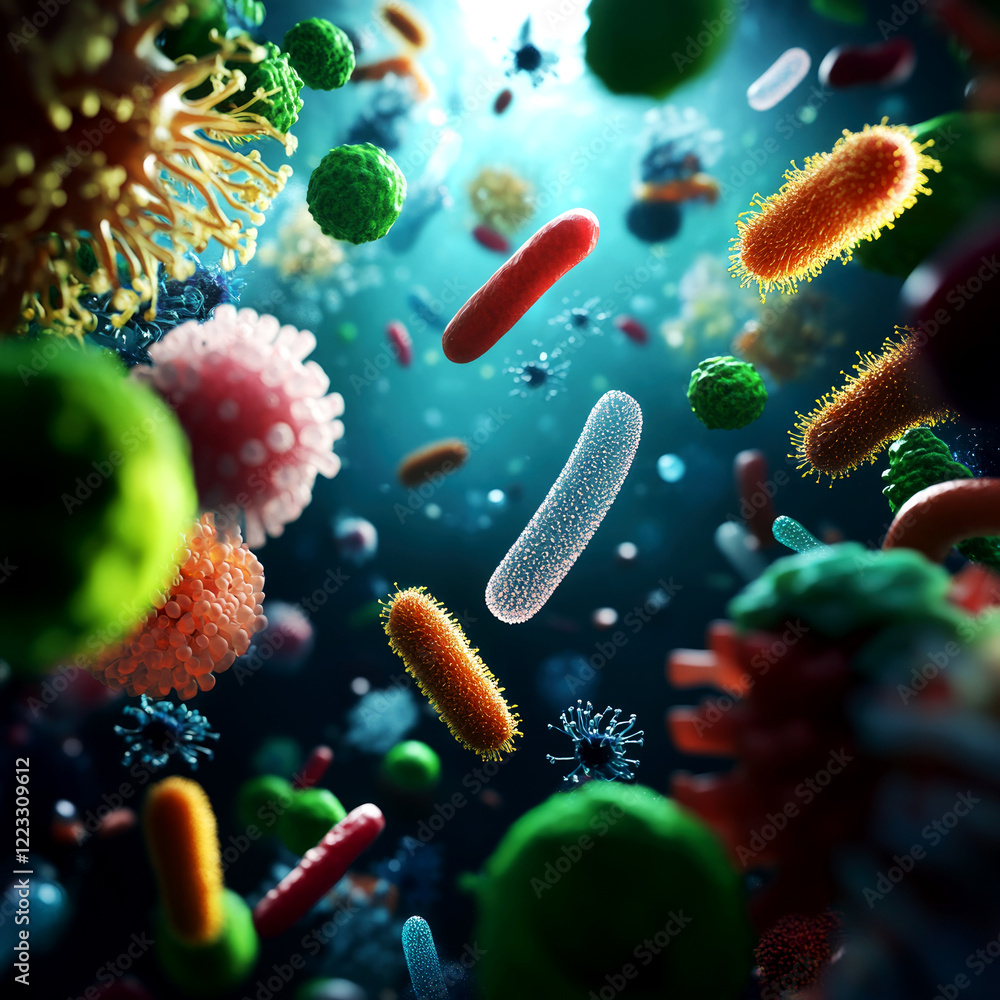Exploring bacteria dynamics in microscopic environments high detail imaging scientific ...