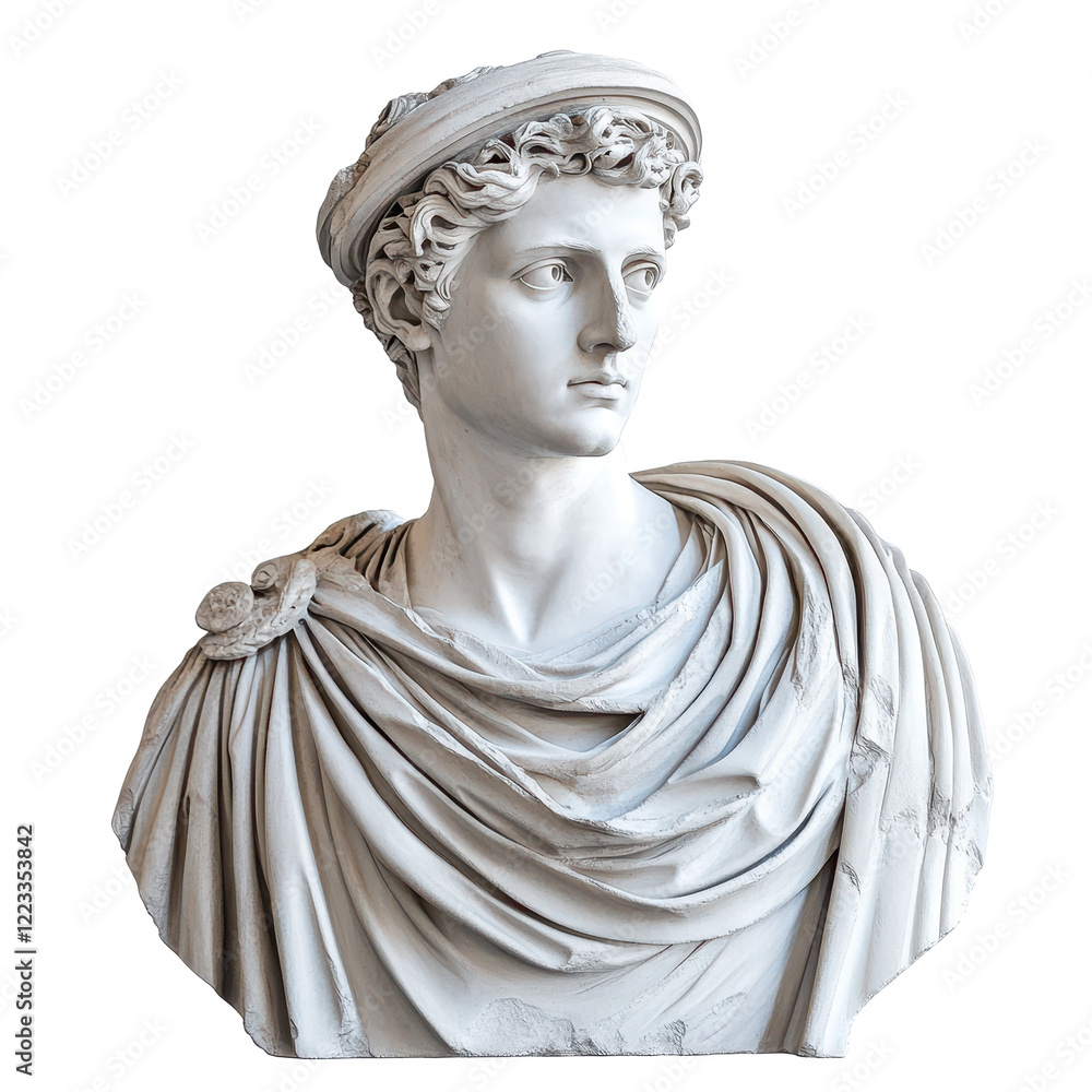 Gypsum statue of a classical figure in plaster, showcasing intricate ...